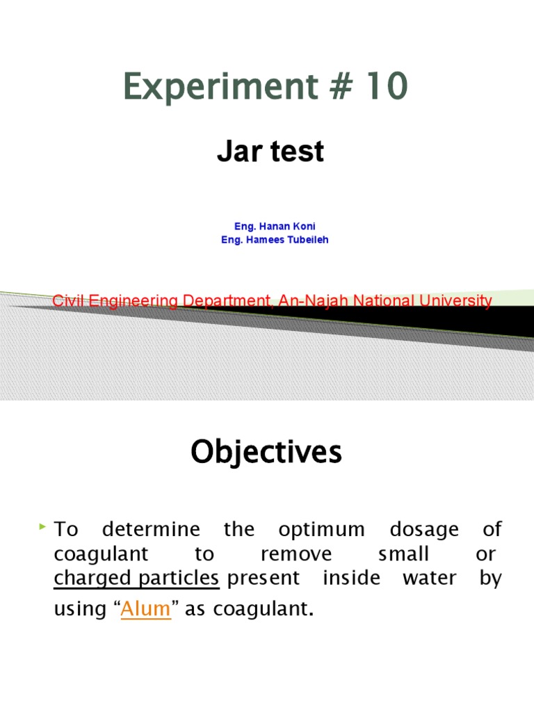 Jar Test Presentation | PDF | Environmental Issues With Water | Water ...