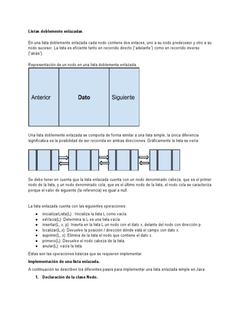 13 - Estructuras de Datos - Lista Doblemente Enlazada | PDF ...