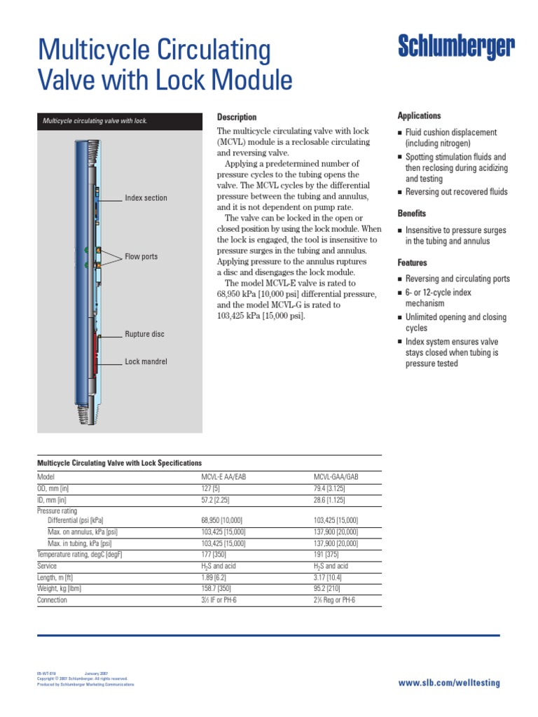 Multicycle Circulating Valve With Lock Module: Applications Description | PDF | Valve | Pressure