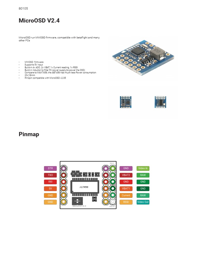 Microosd V2.4: Microosd Run Mwosd Firmware, Compatible With Betaflight ...