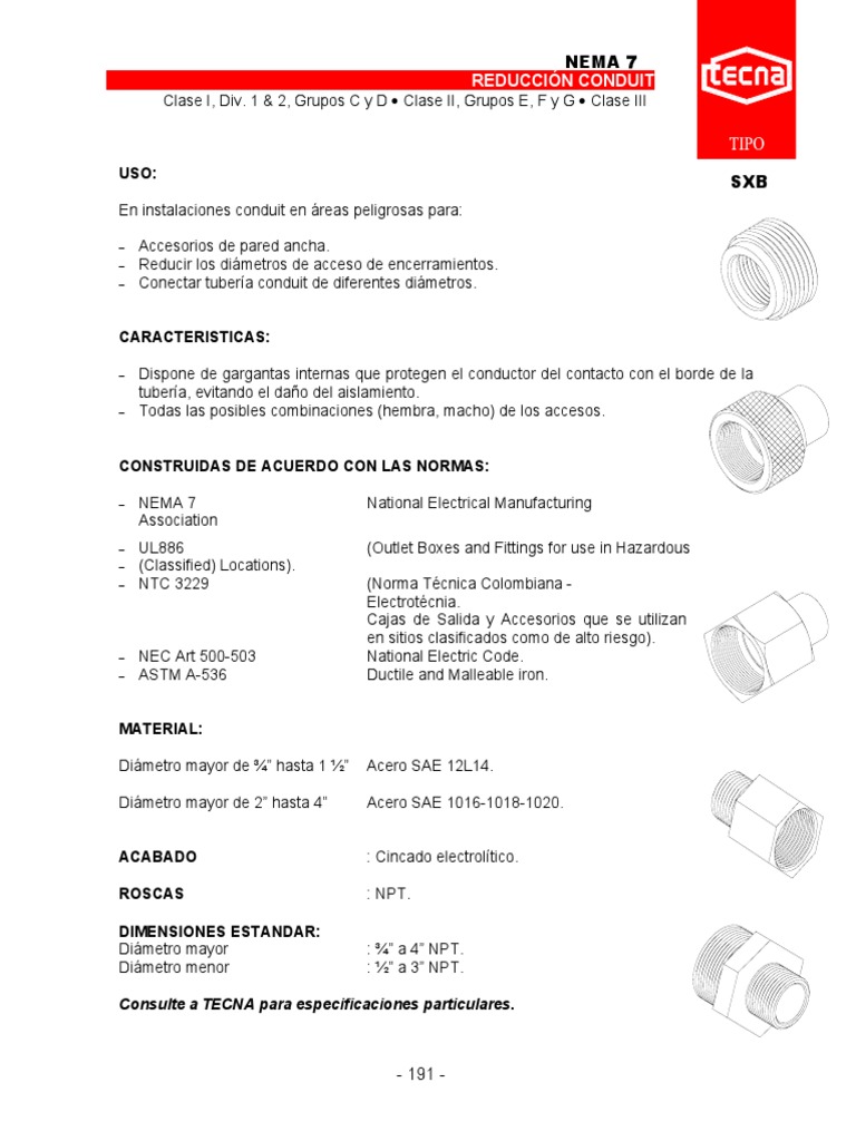 Tipos de Reducciones Conduit | PDF | Materiales de construcción ...