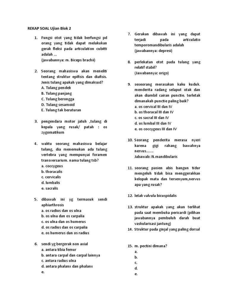 Ujian Blok 2 2017 2 | PDF