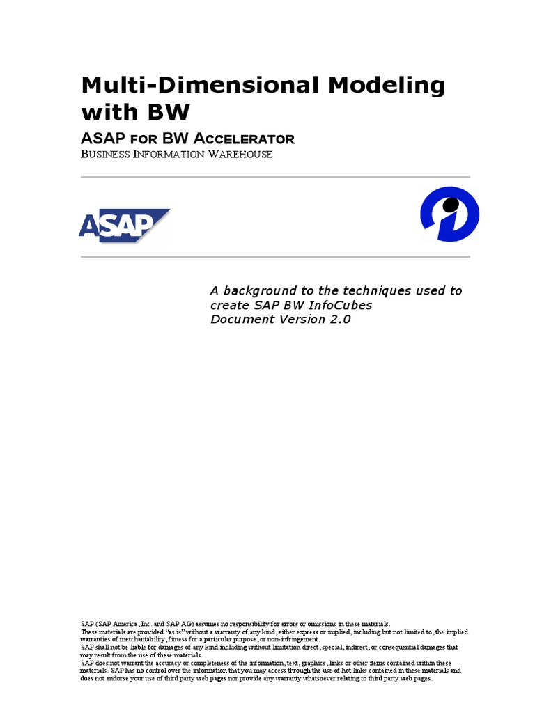 BW Multi Dimensional Modeling | PDF | Data Warehouse | Conceptual Model