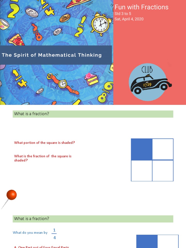 Fun With Fractions 20200403 | PDF | Fraction (Mathematics) | Arithmetic