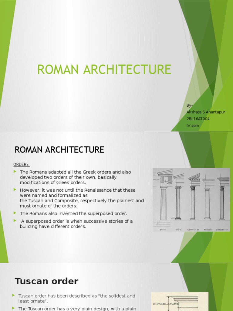 Roman Architectural Orders Explained | PDF | Classics