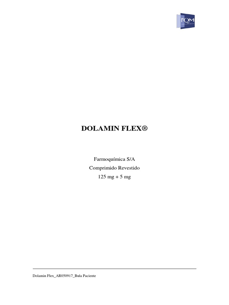 Dolamin Flex 125 5mg Com 12 Comprimidos Revestidos Manual | PDF ...