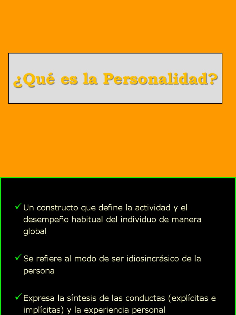 Definición y Componentes de la Personalidad | PDF | Adaptación ...