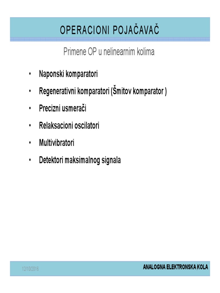 Operacioni Pojacavac | PDF