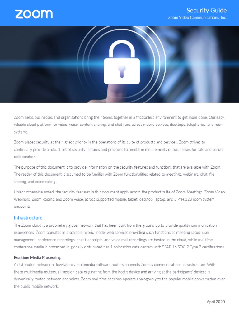 Zoom Security Features Overview | PDF | Transport Layer Security | Web ...
