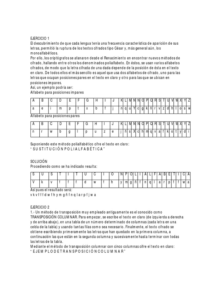 Ejercicios PDF | PDF | Criptografía | Cifrado
