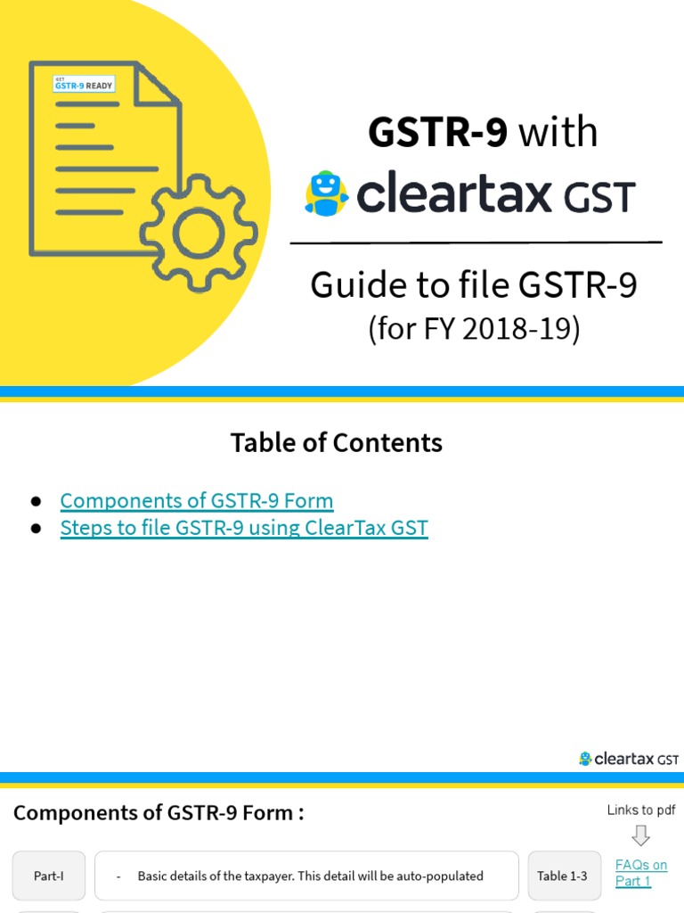 Steps To File GSTR-9 For FY 2018-19 | PDF | Taxes | Computing