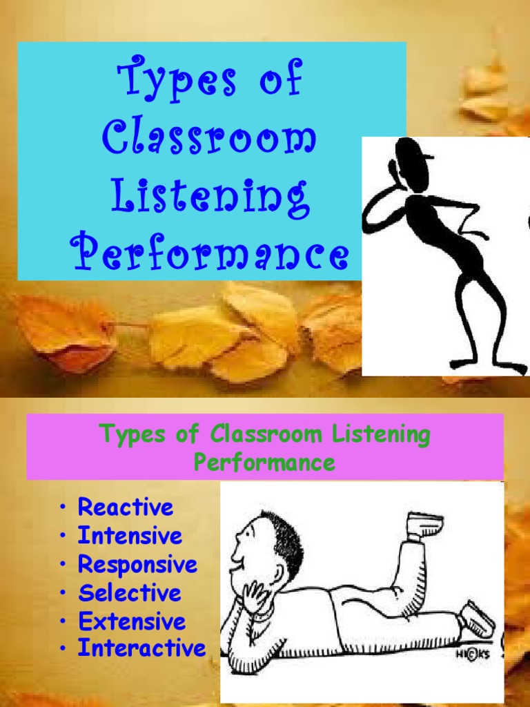Types of Classroom Listening Performance: Reactive, Intensive ...