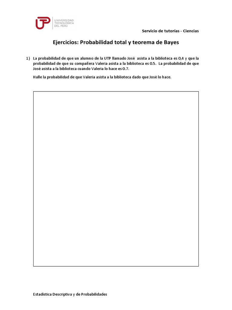 TV - Ejercicios Probabilidad Total y Teorema de Bayes PDF | PDF | Probabilidad | Epistemología ...