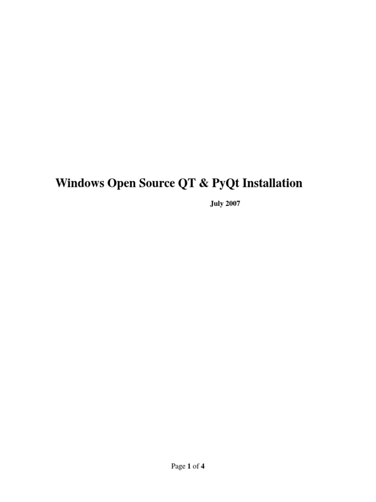 Windows Open Source QT & Pyqt Installation: July 2007 | PDF | Autodesk ...