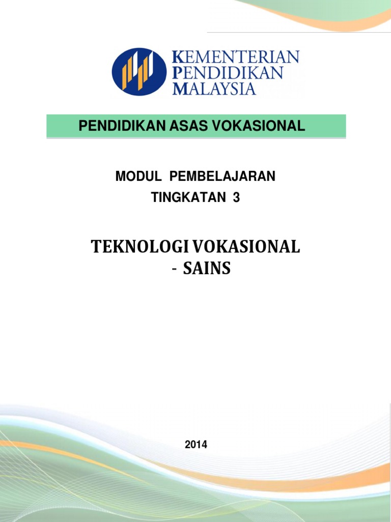 MODUL Teknologi Vokasional - Sains - Murid PDF | PDF