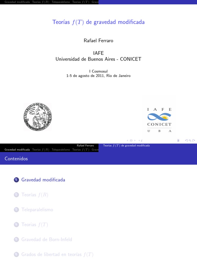Rafael Ferraro PDF | PDF | Gravedad | Relatividad general