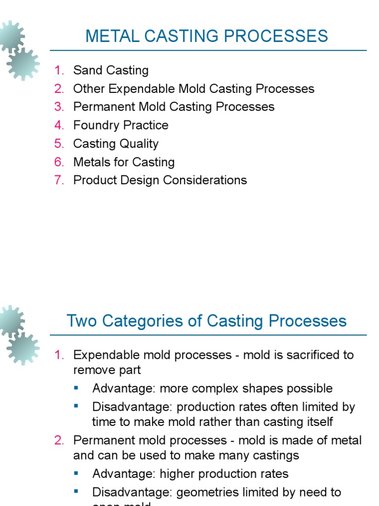 Metal Casting Processes | PDF | Casting (Metalworking) | Foundry