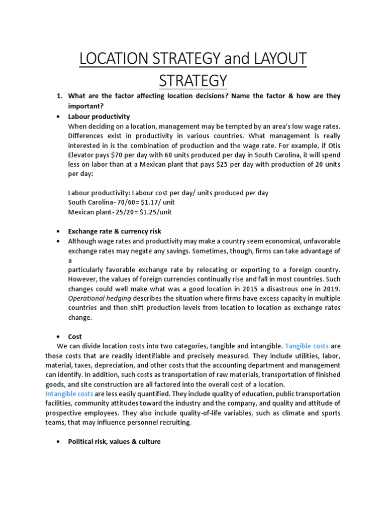 Location and Layout Strategy | Download Free PDF | Mathematical ...