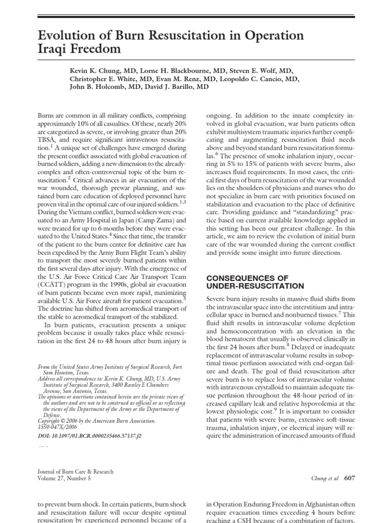 Evolution of Burn Resus | PDF | Burn | Blood Pressure