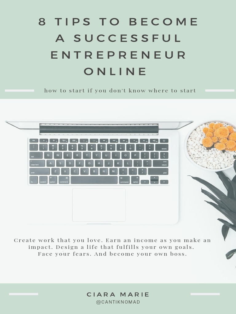 8 Tips To Become A Successful Entrepreneur Online Free Guide Book