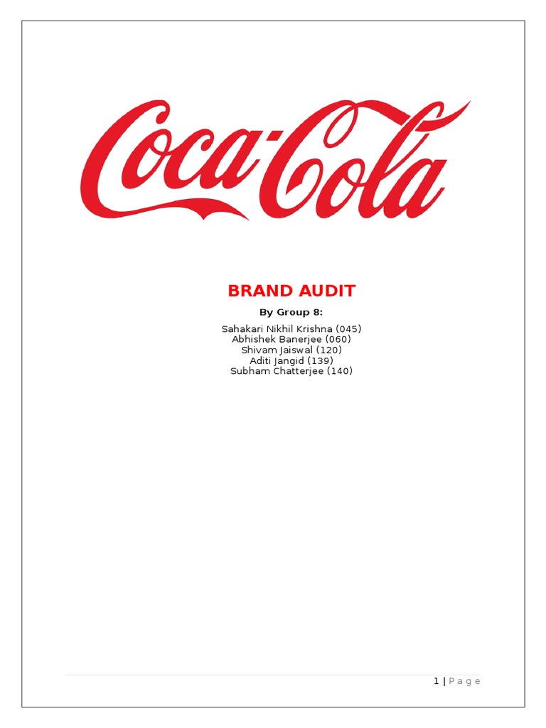 Brand Audit Coca Cola PDF | PDF | The Coca Cola Company | Drink