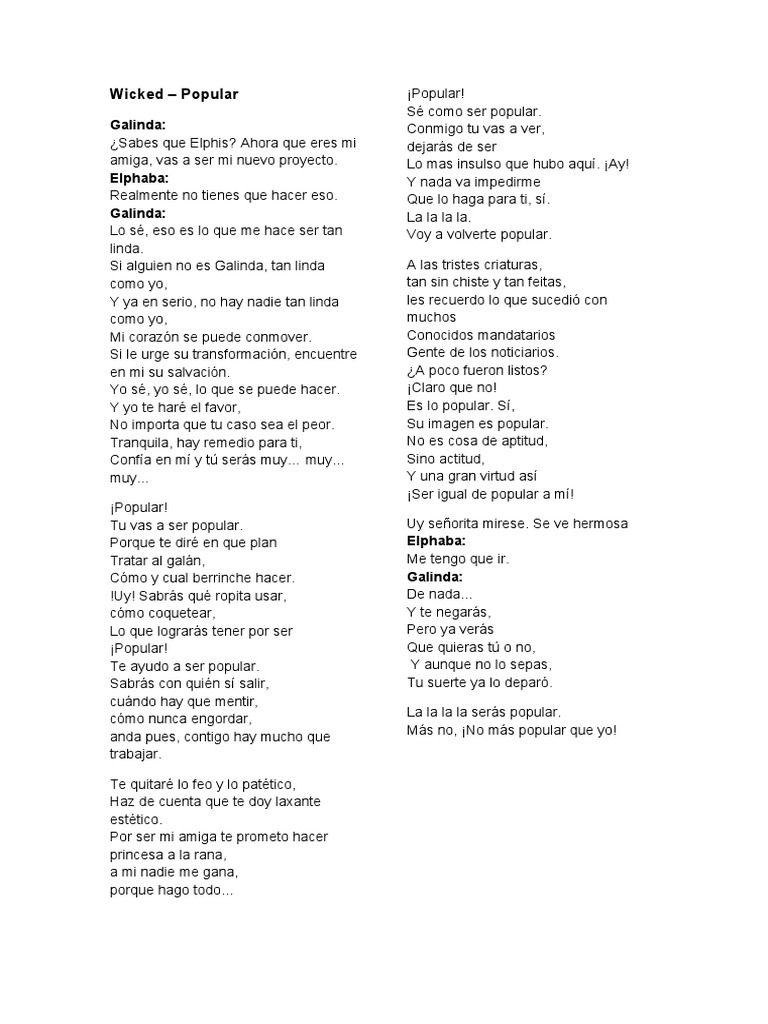 Wicked - Popular | PDF