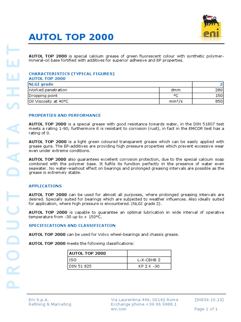 Autol Top 2000 | PDF | Chemistry | Chemical Substances