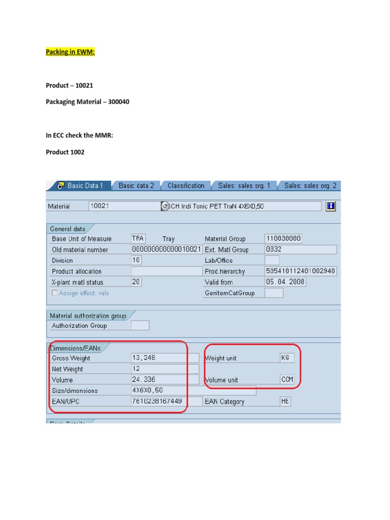 Pack Speck Config - Packing in EWM | PDF | Packaging And Labeling ...