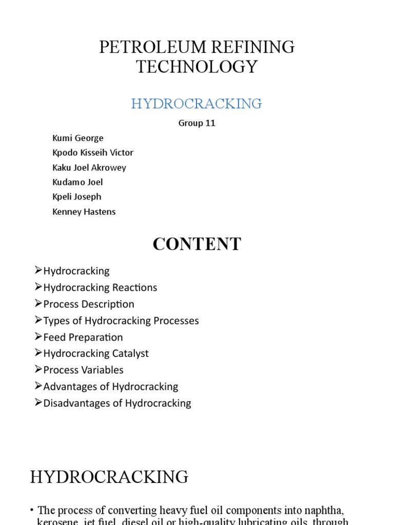 Petroleum Refining Technology: Hydrocracking | PDF | Cracking (Chemistry) | Chemical Process ...