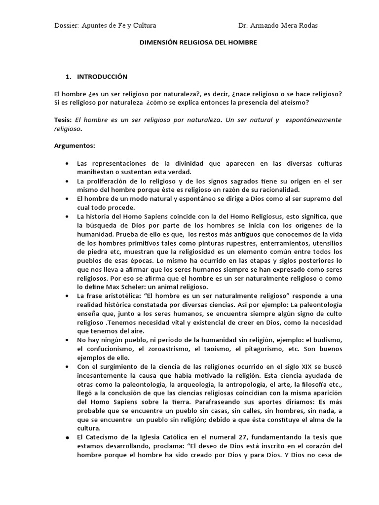 Dimension Religiosa Del Hombre | PDF | Mahoma | Dios