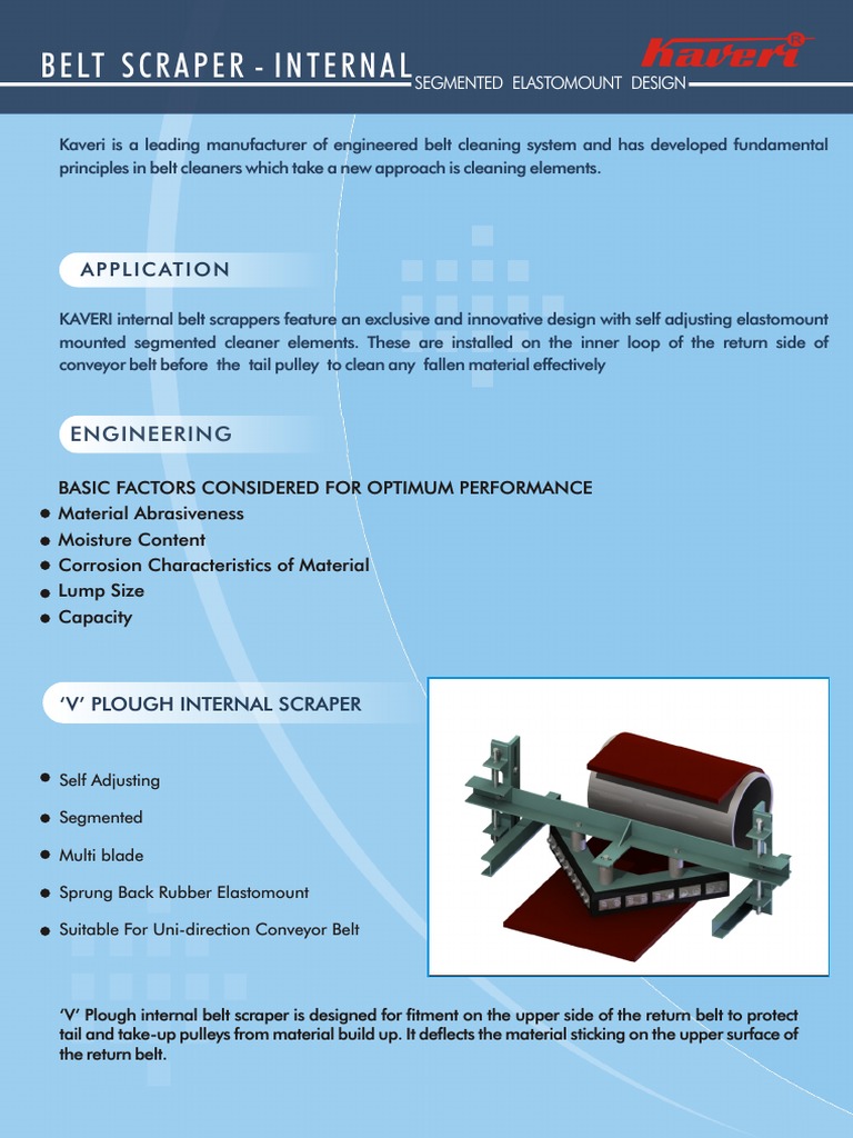 Self-Adjusting Segmented Elastomount Design for Internal Belt Scrapers ...