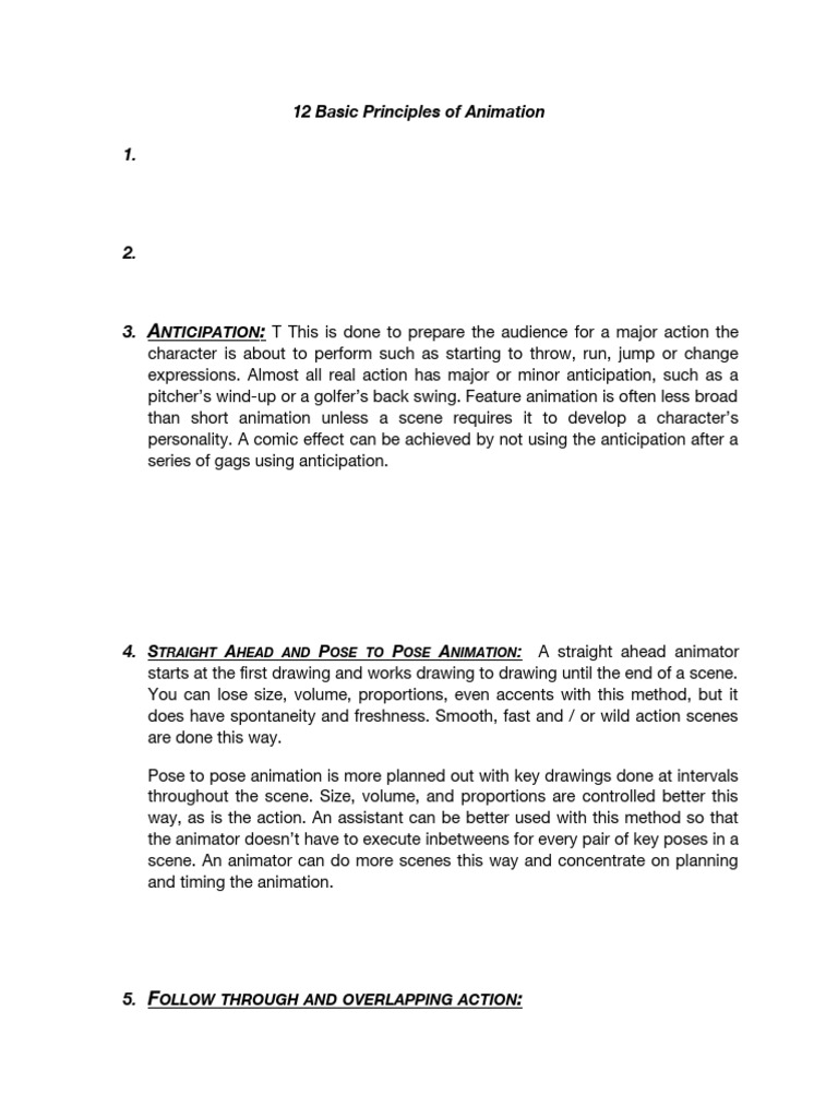 12 Basic Principles of Animation | PDF