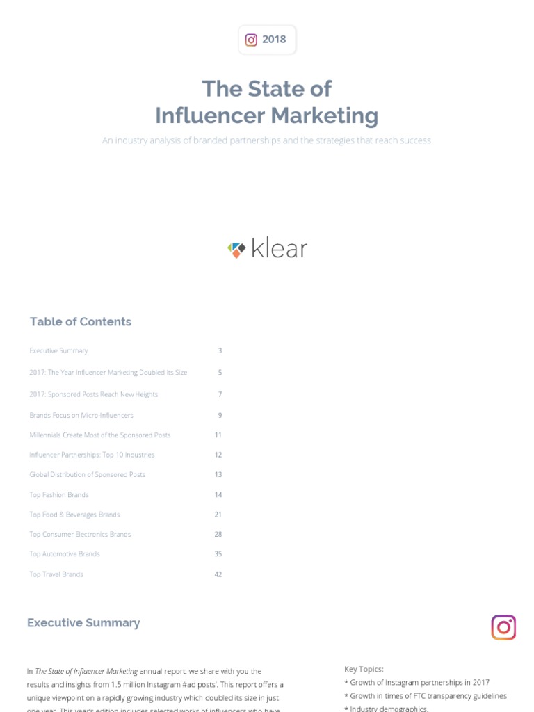 The Stateof Influencer Marketing Klear | PDF | Fashion | Brand