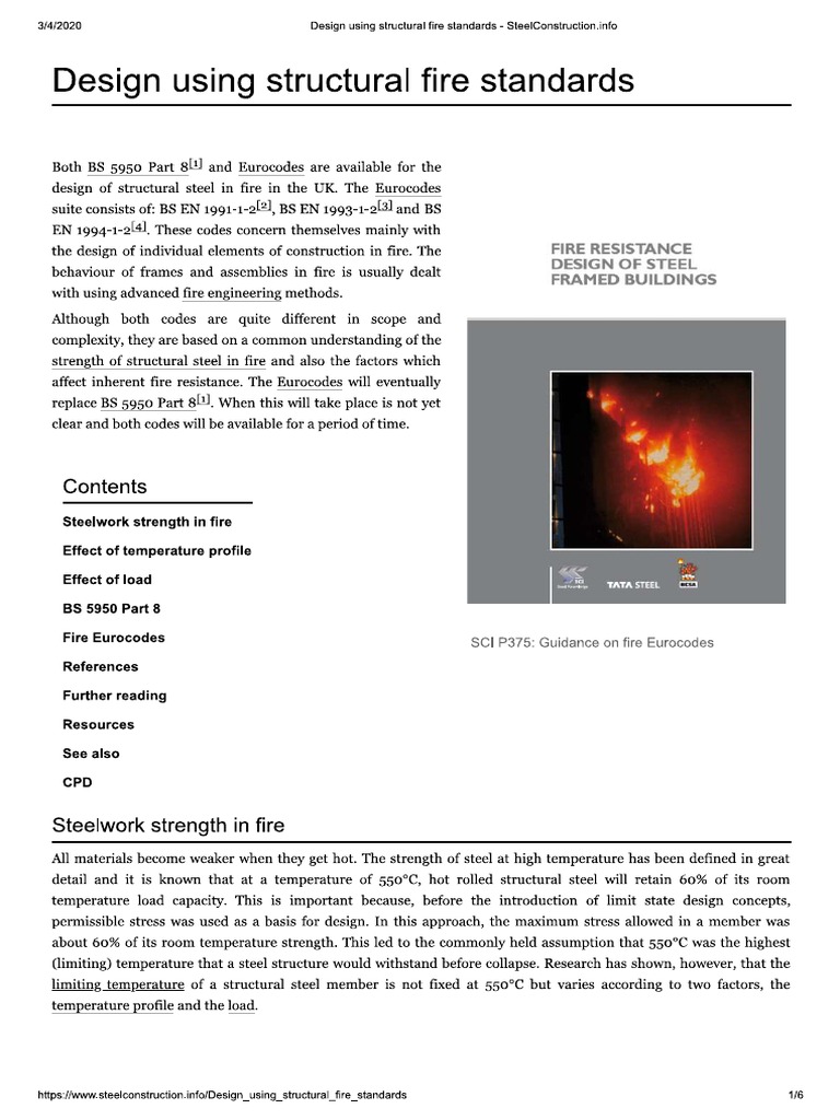 Design Using Structural Fire Standards | PDF