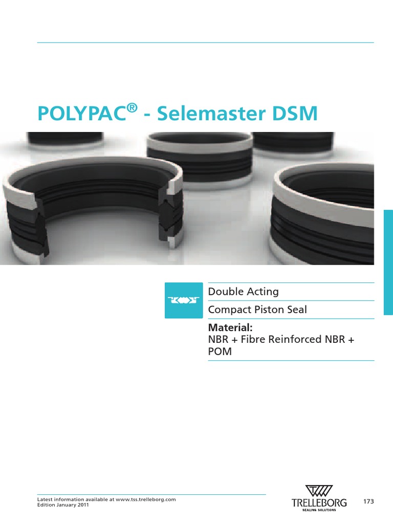 Polypac - Selemaster DSM: Double Acting Compact Piston Seal NBR + Fibre ...