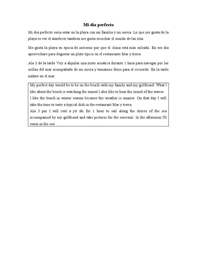 Mi Dia Perfecto | PDF