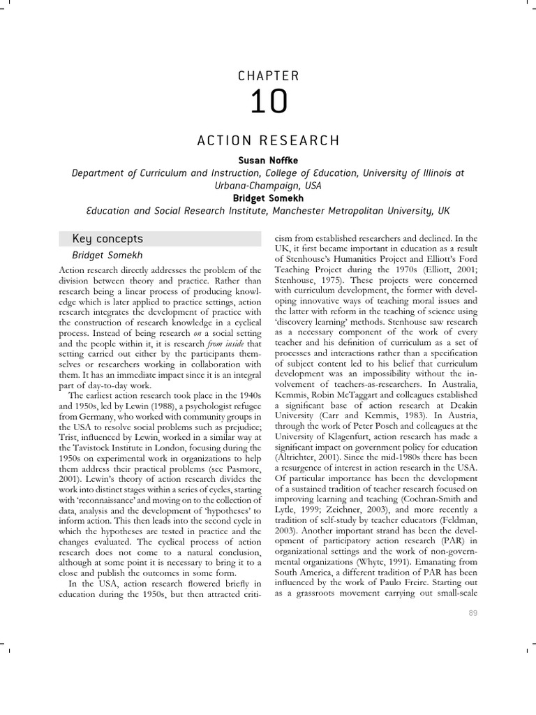Noffke and Somekh AR History | PDF | Action Research | Community