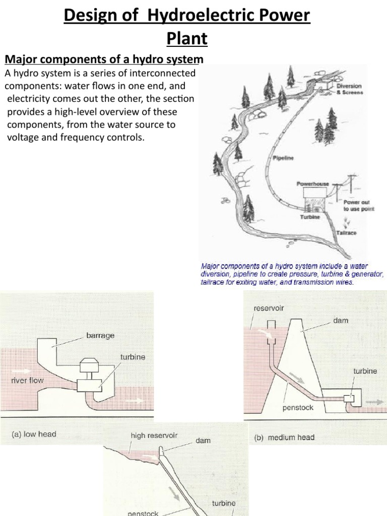 Hydroelectric Power Plant Design Overview | PDF | Turbine | Electric ...