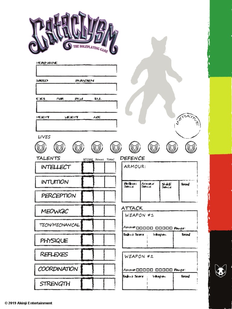 CATaclysm Hero Sheet | PDF | Cosmopolitan Animals | Cats