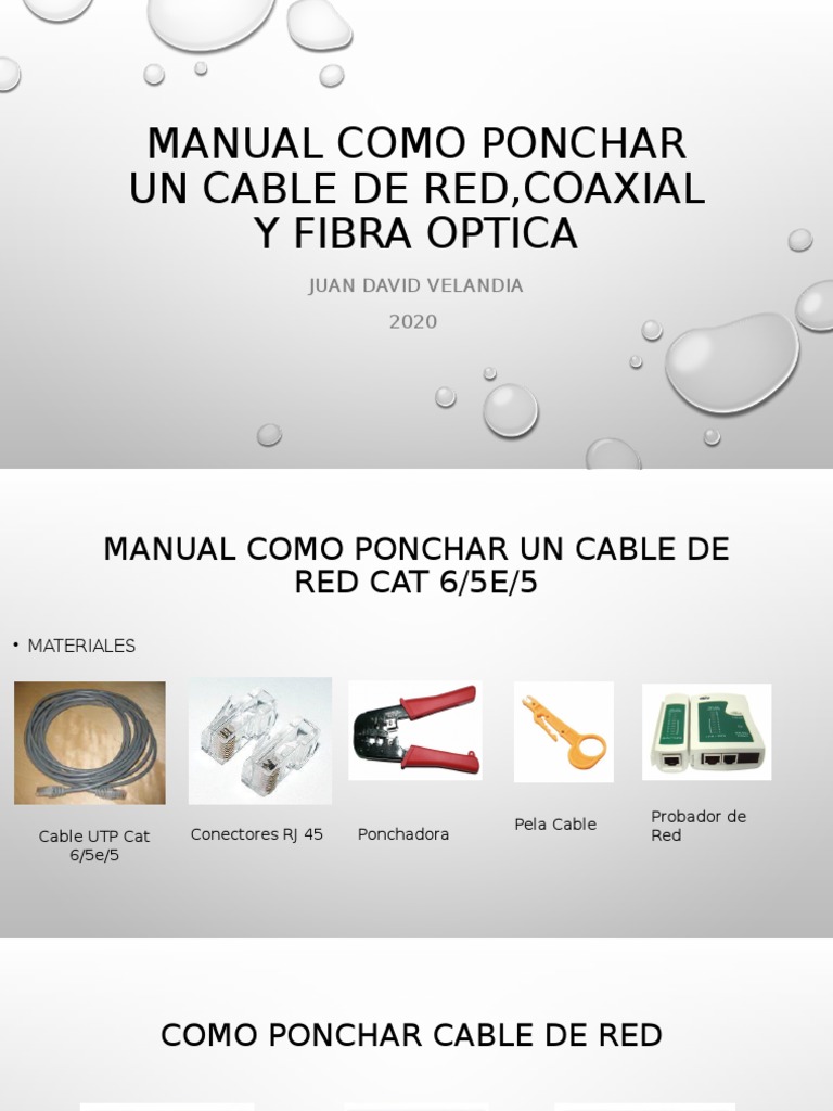 Manual Como Ponchar Un Cable de Red, Coaxial y Fibra Optica | PDF ...