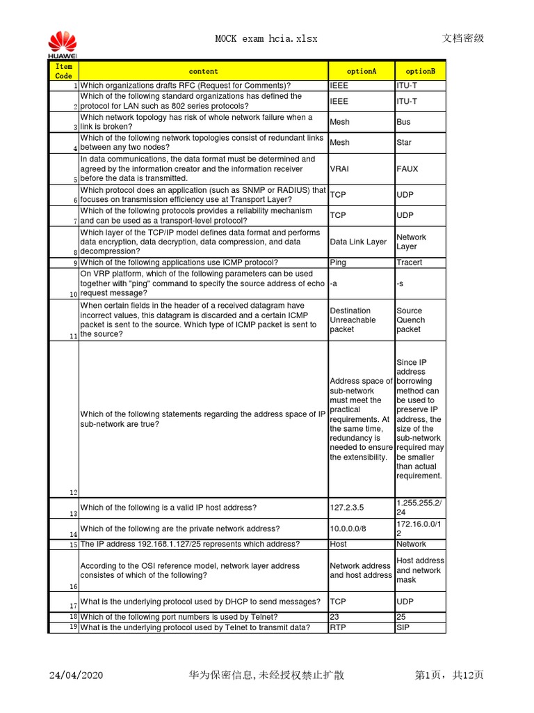 MOCK Exam Hcia | PDF | Routing | Network Switch