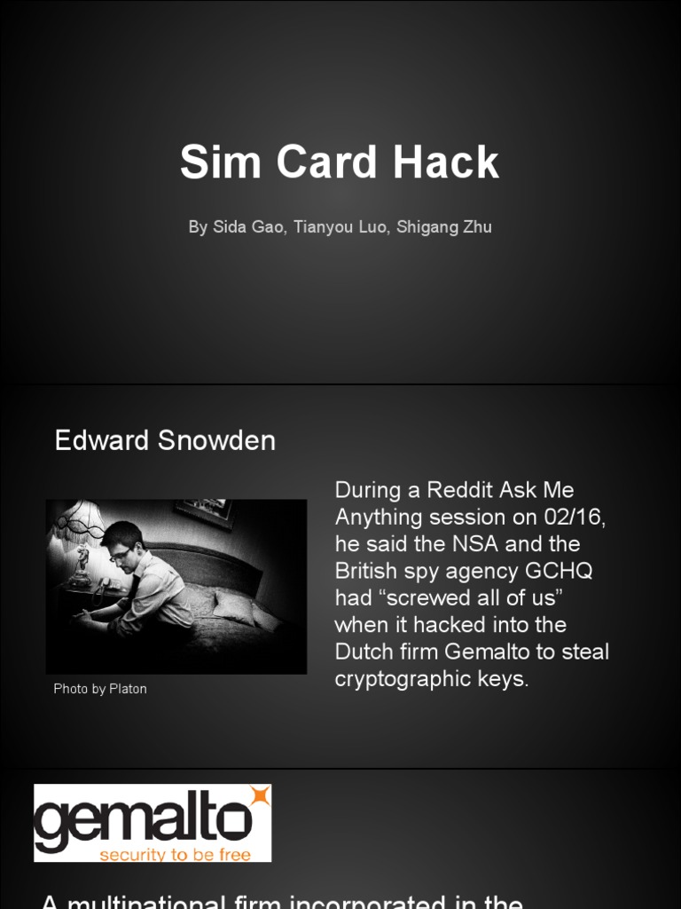 Sim Card Hack: by Sida Gao, Tianyou Luo, Shigang Zhu | PDF ...