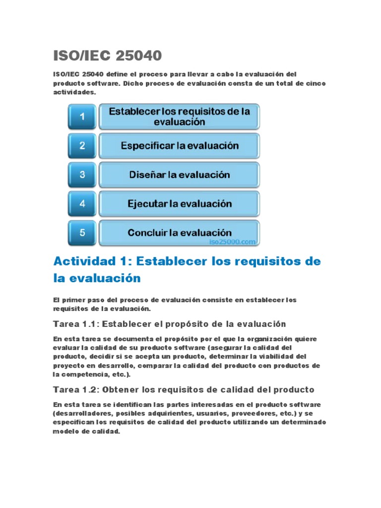 Iso 25040 | PDF | Software | Evaluación