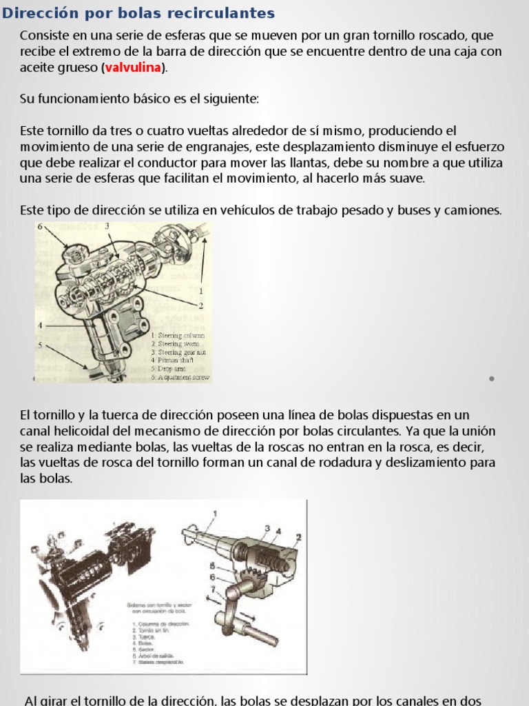 Caja de Dirección por Bolas Recirculantes | PDF