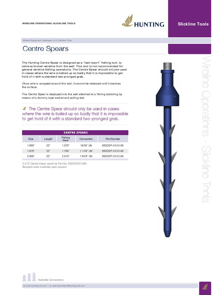 Slickline Tools: Centre Spears Guide | PDF