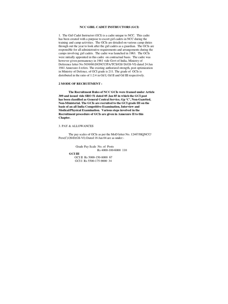 GCI | PDF | Cadet | Military Organization