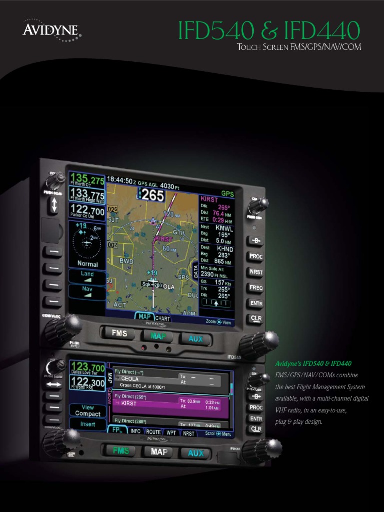 IFD540 & IFD440: Touch Screen FMS/GPS/NAV/COM | PDF | Avionics ...