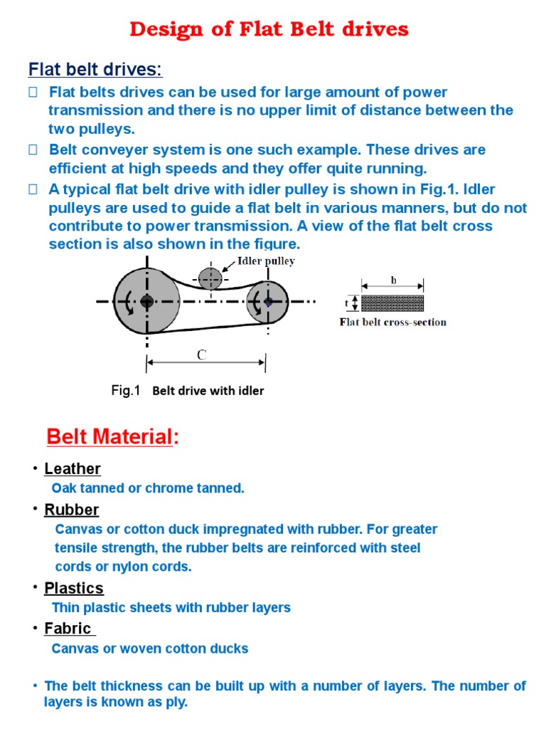 Lec 9 Design of Flat Belt Drives | PDF | Belt (Mechanical) | Mechanical ...