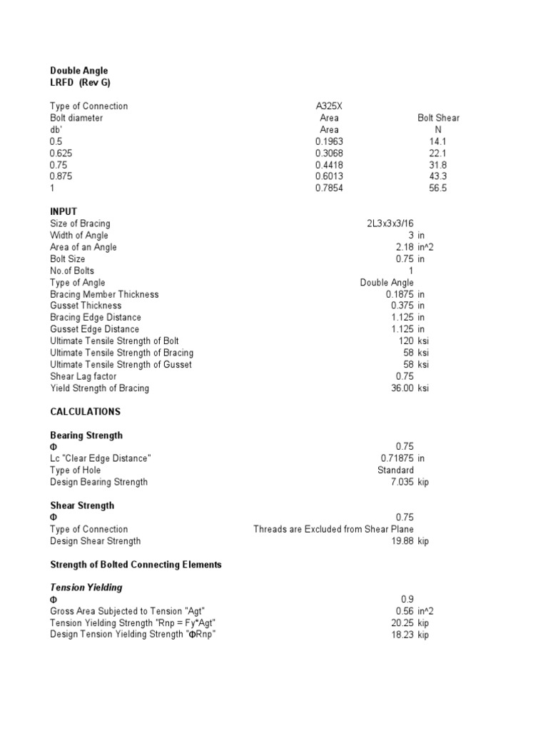 Rev G Connection-Double Angle | PDF | Screw | Chemical Product Engineering