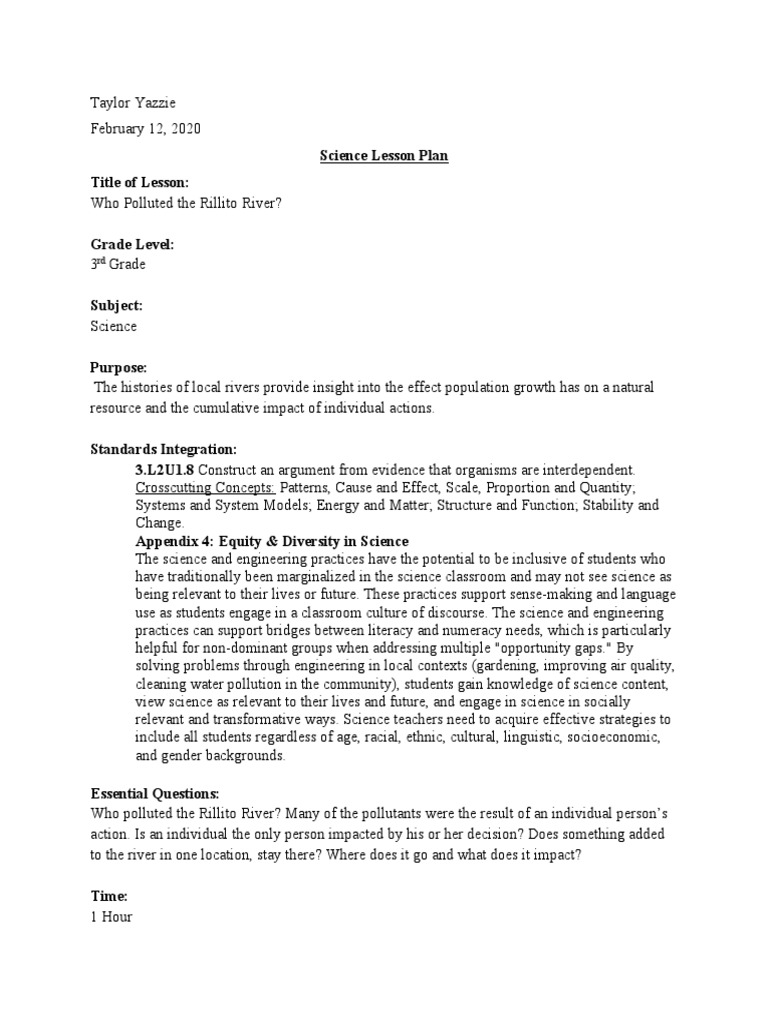 Science Lesson Plan Title of Lesson | PDF | Lesson Plan | System